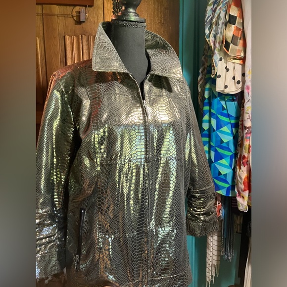 Multiples | Jackets & Coats | Multiples Xl Iridescent Snakeskin Jacket ...